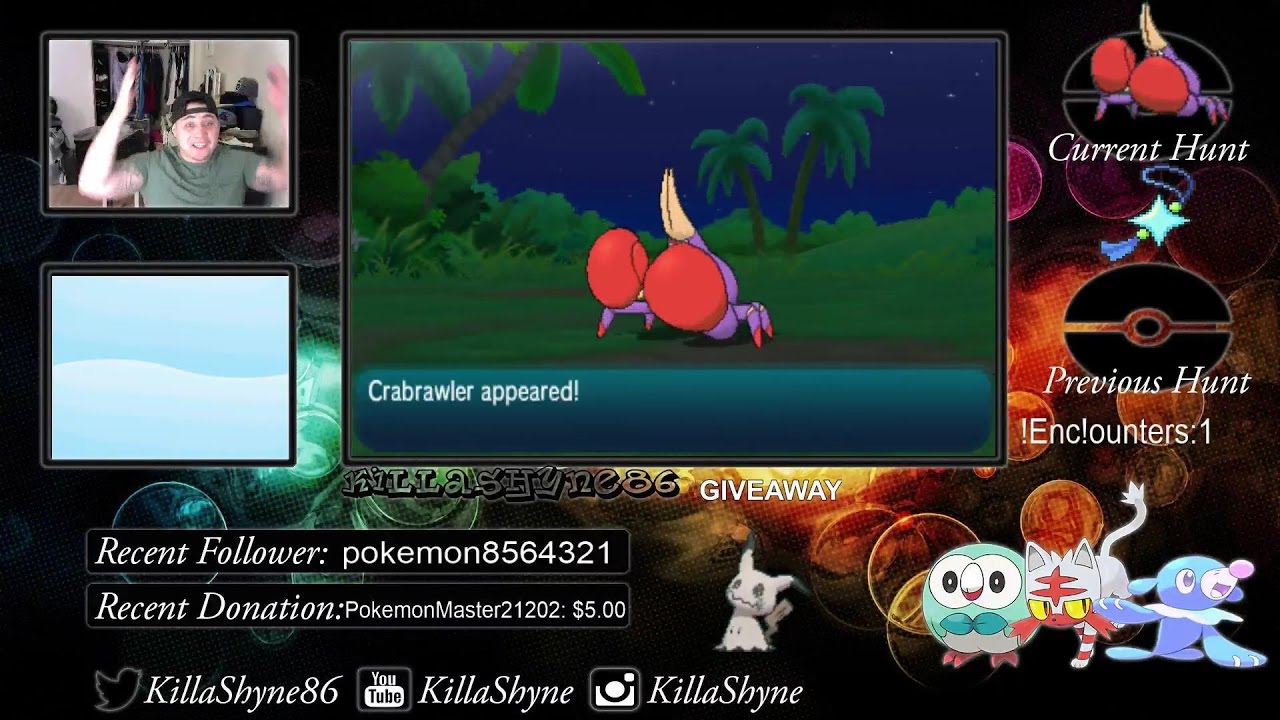 live shiny crabrawler only 2 sos