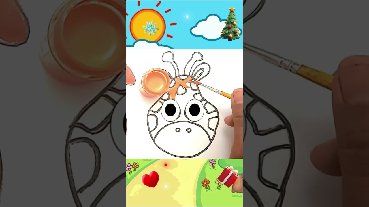 Drawing and Coloring a Giraffe's Face
