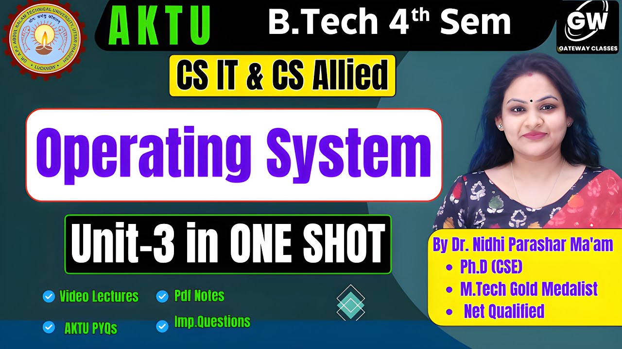 Operating System Unit-3 One Shot I By Dr. Nidhi Parashar Ma'am I Gateway Classes I AKTU
