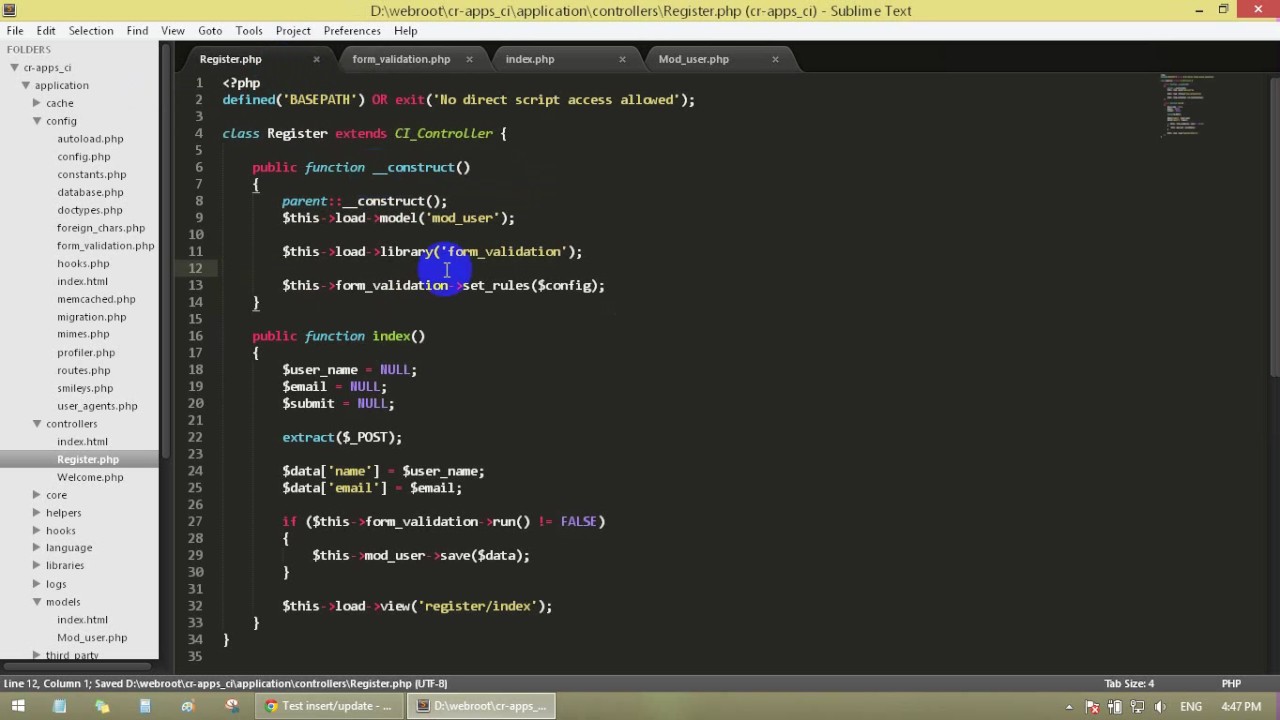 Codeigniter 3 Tutorial 5 - Simple Form Validation