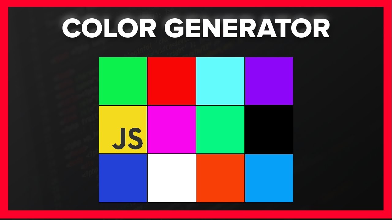 Javascript Project for Beginners - Random Color Generator using HTML CSS and Vanilla JS