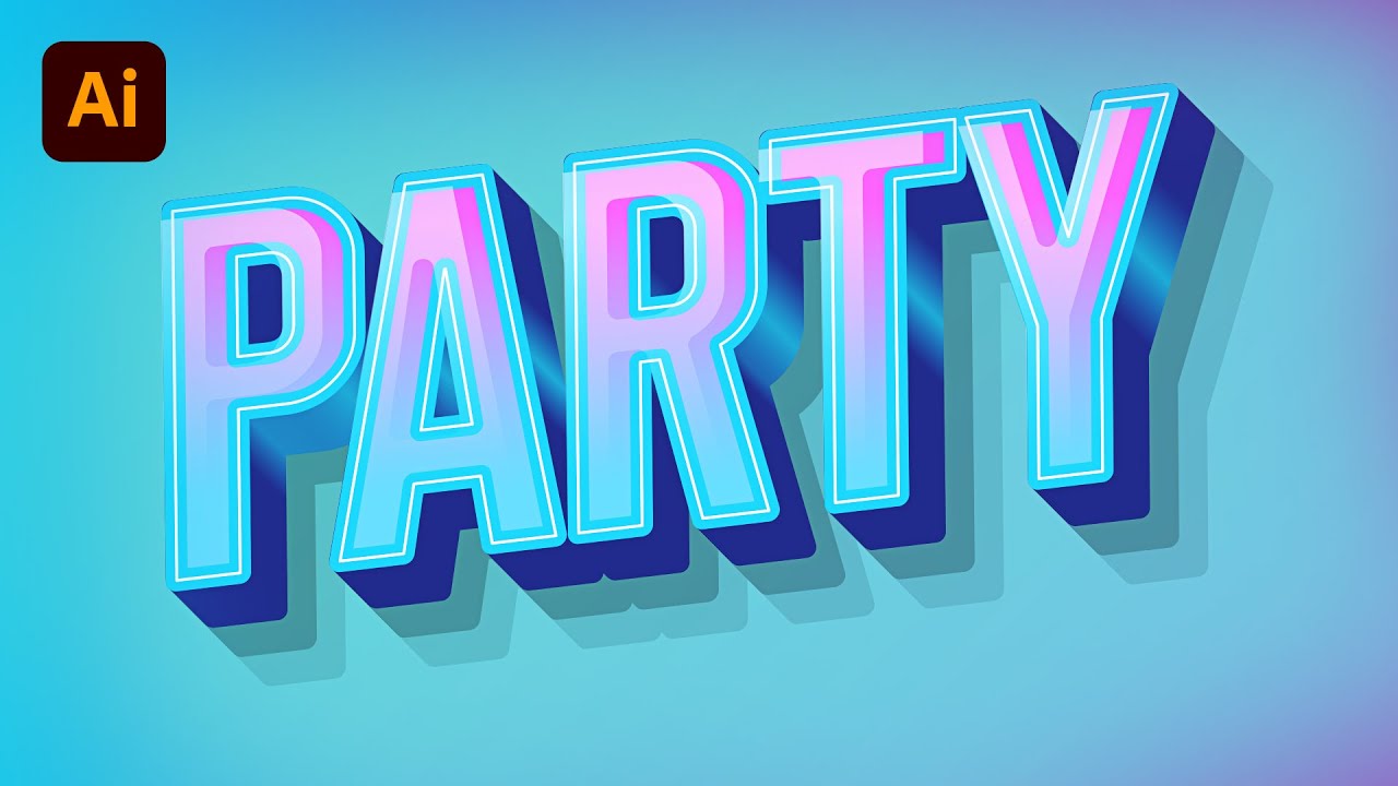 Adobe Illustrator | Party Typography | How to Create 100% Editable Text Effect