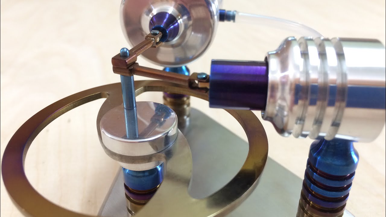 Stirling Engine Assembly & Run • Home made titanium engine!!