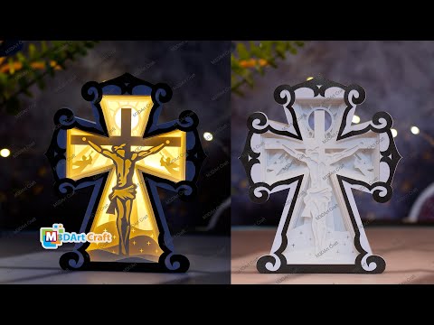 How To Make Cross ShadowBox - Happy Easter Lightbox SVG for Cricut Project, ScanNcut, Cameo4