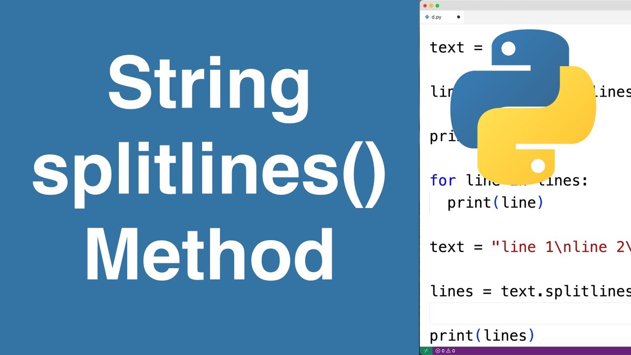String splitlines() Method | Python Tutorial