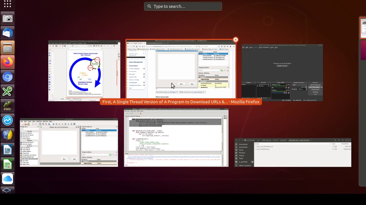 CSC-121, Graphical Python Programming,  Using 2 QThread objects to emit signals to a Python GUI App.