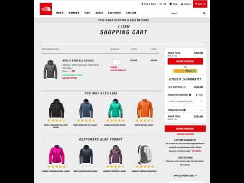 Where To Enter the Coupon Code on TheNorthFace.com