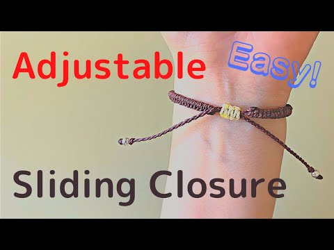 Macrame Bracelet | How to make a sliding closure 【step by step】