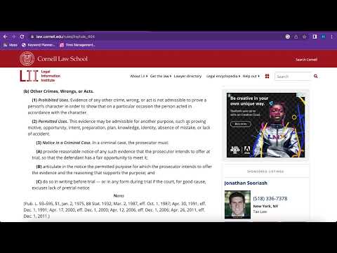 What is Federal Rules of Evidence Rule 404(B)(3)?