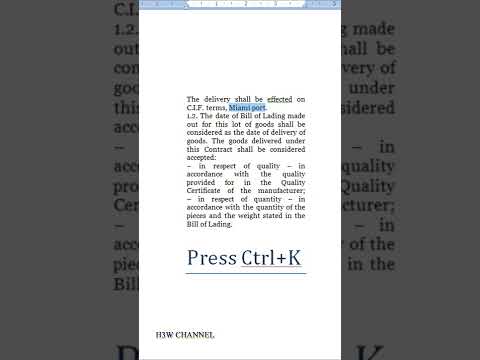 Microsoft word tricks for administrative assistants (Add a hyperlink) #Shorts