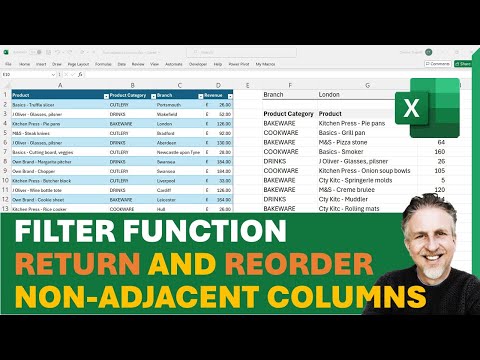 Excel FILTER Function | Non Adjacent Columns | Return Specific Columns & Reorder Columns