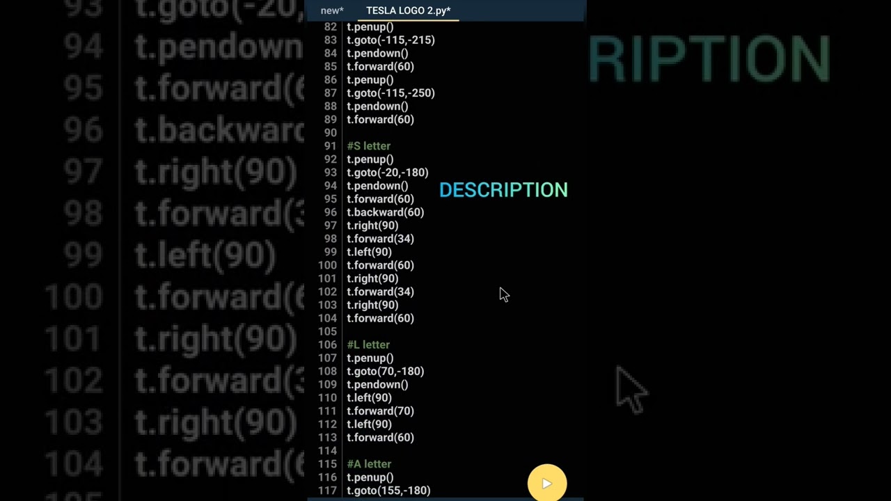 TESLA LOGO || Python || Turtle module || NR tech knowledge