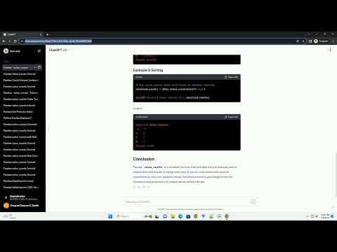 pandas value counts output