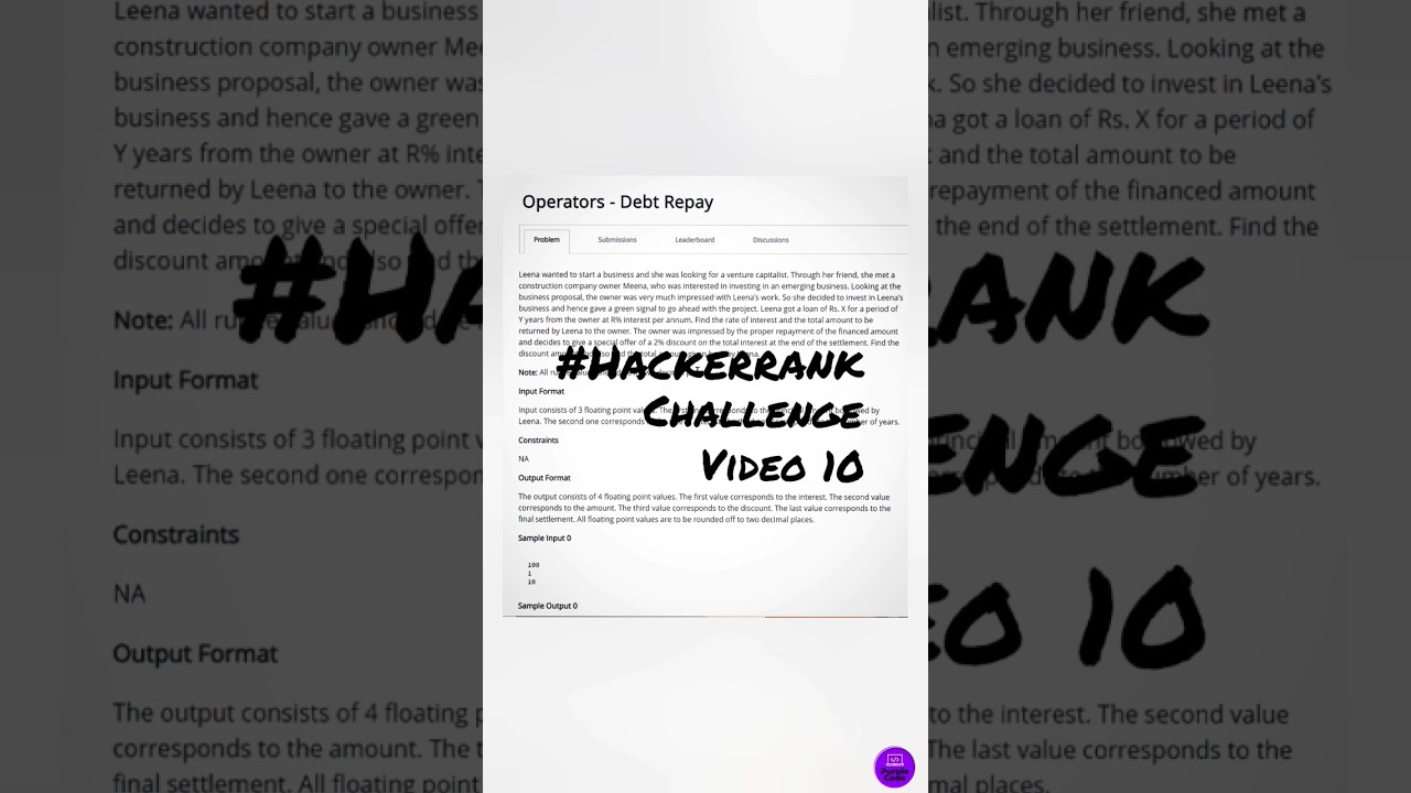Debt Repay | Hackerrank Challenge| Video 10|@PurpleCode404 @HackerrankOfficial #shorts #python