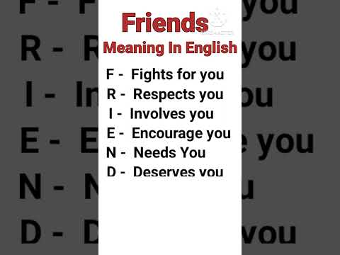 Friends meaning in english/friends full meaning in english/full form of friends #shorts #ytshorts