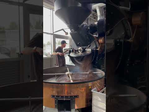 Huge Probat Coffee Roaster from 1950s in action at Coaltown Coffee Roasters 🔥
