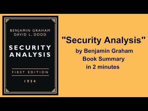 "Security Analysis" by Benjamin Graham | Book Summary | Books on Investing