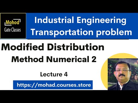 04 Trans Model |Optimal solution by MODI Method| | u-v method |Modified Distribution Method