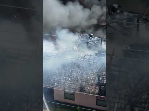 Large house fire in Fresno, California shuts down roads Tuesday morning