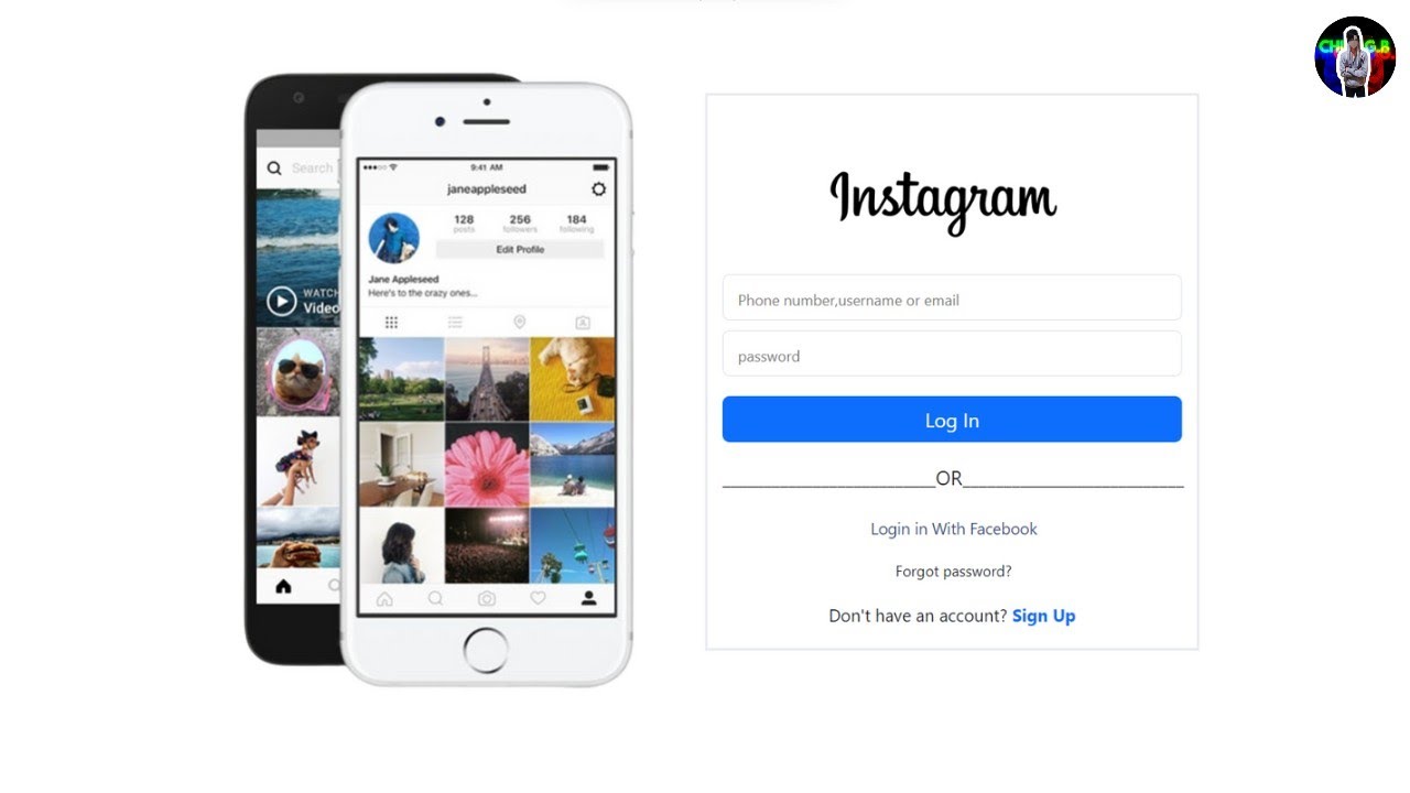 Instagram Login Page Using Bootstrap 5 | Custom CSS