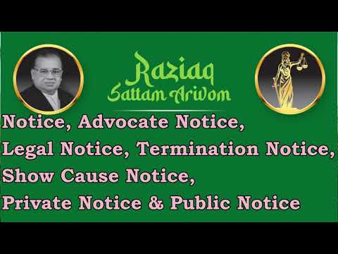 Notice, Advocate Notice, Legal Notice, Termination Notice, Show Cause Notice, Private Public Notice