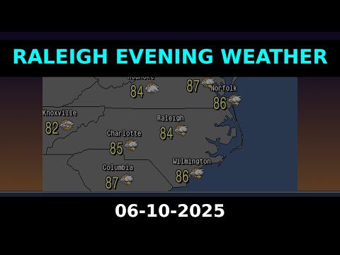 Raleigh Evening Weather 06-10-2025 (7PM - 12AM) #raleighnc