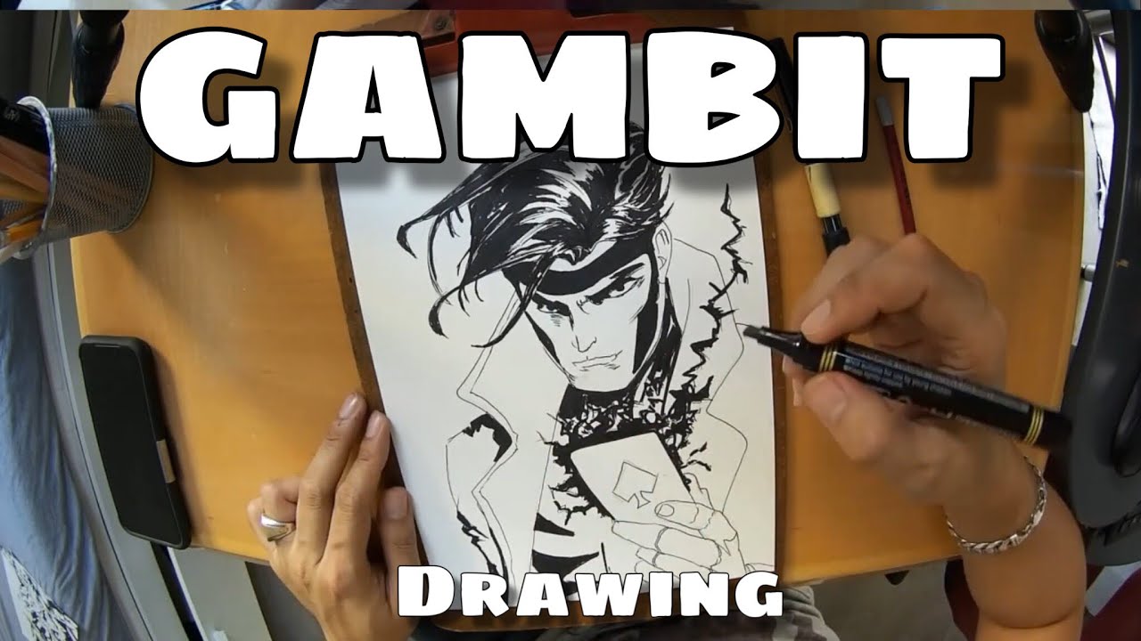 GAMBIT DRAWING | X-MEN | ART TIME LAPSE