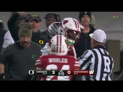 Nyzier Fourqurean Goal Line INT vs. Oregon | Wisconsin Football | 11/16/2024