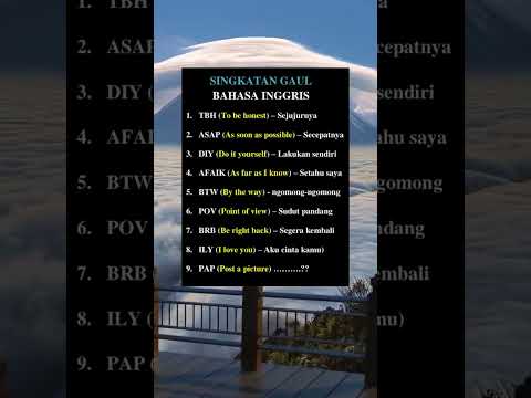 Singkatan Gaul Bahasa Inggris #shorts #belajarbahasainggris #katagaul