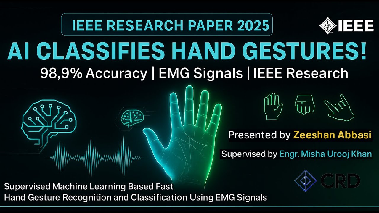 Hand Gesture Classification & Recognition Using Electromyography (EMG) Using Machine Learning