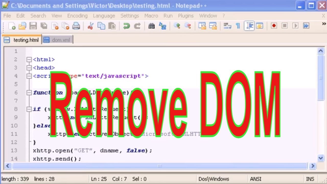 XML PART 13 XML DOM Remove