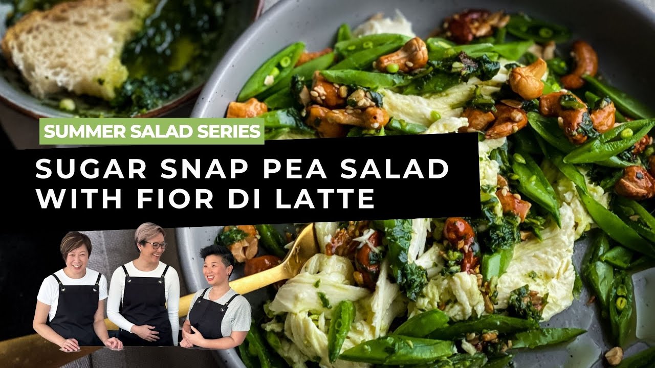 Fresh Sugar Snap Pea Salad with Creamy Fior di Latte [How to Make Video]