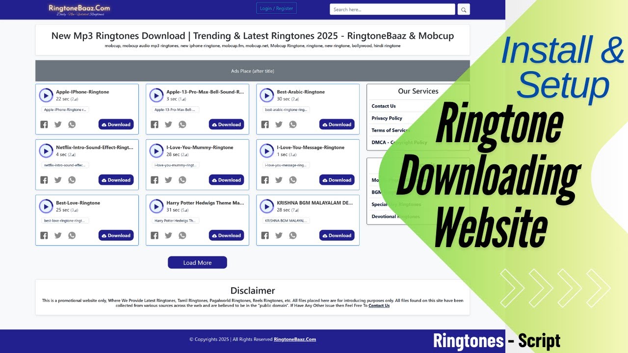 Create a Ringtone Download Website PHP Script Setup & Installation Guide!