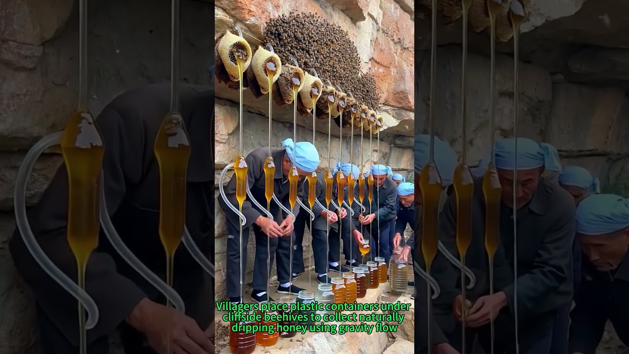 Natural Cliff Honey Harvest! 🐝🍯 Traditional Skill