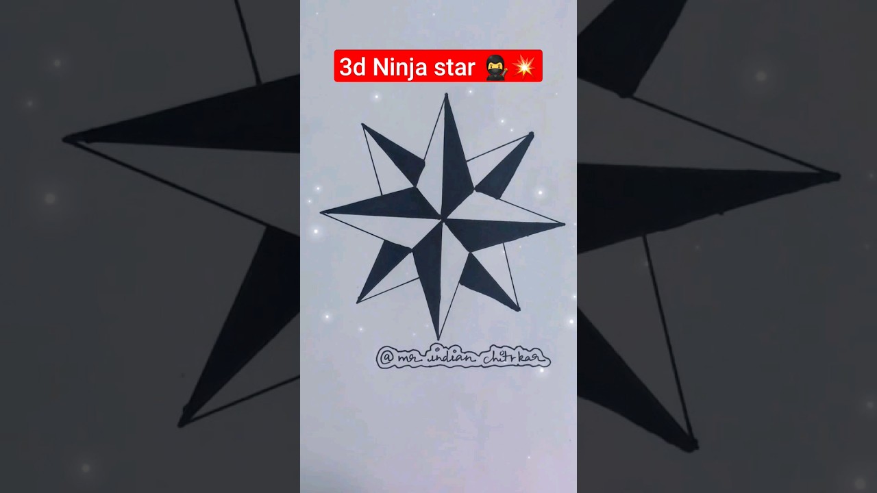 how to draw 3d Ninja star🥷💥🔥 #shorts