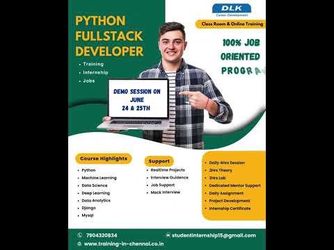 Python Full Stack Training | 6 Months Internship Training | Project Development | Internship Stipend