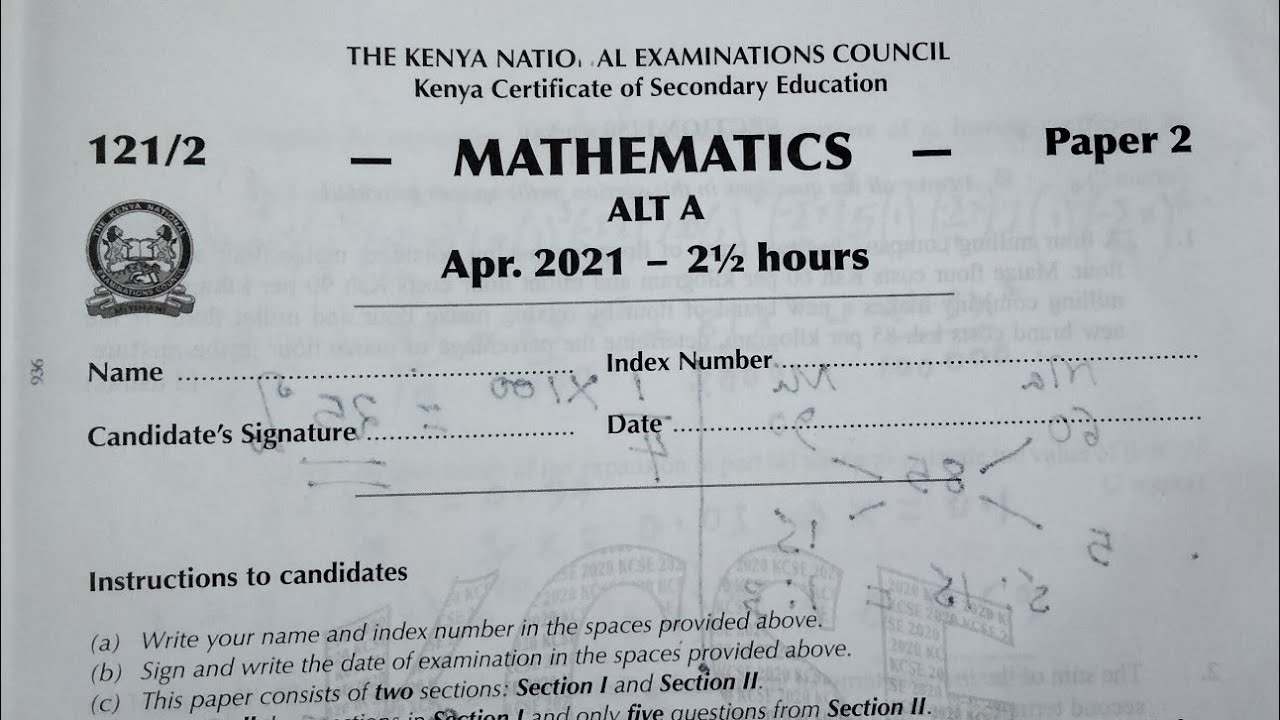 KCSE 2021 MATHS PAPER 2: ANGLES AND CIRCLES