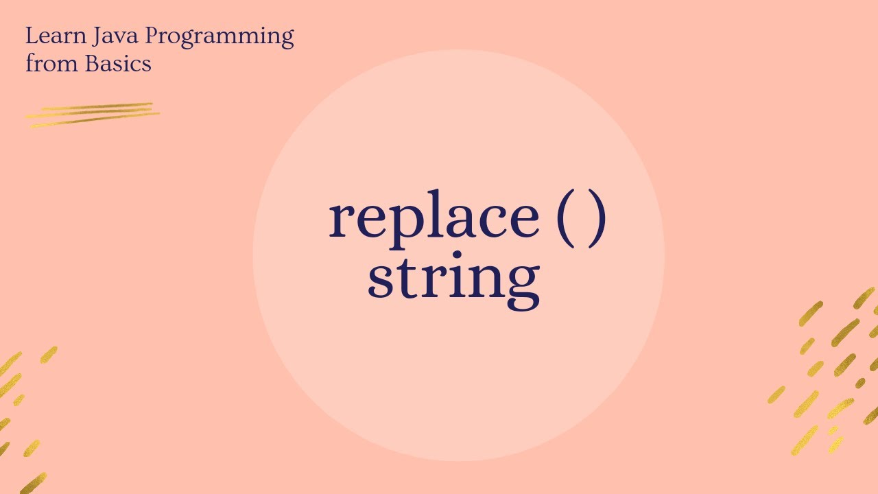 String replace method in java