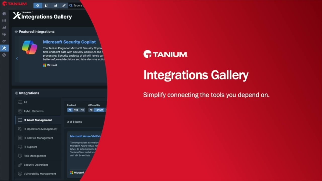 Demo: Tanium Integrations Gallery