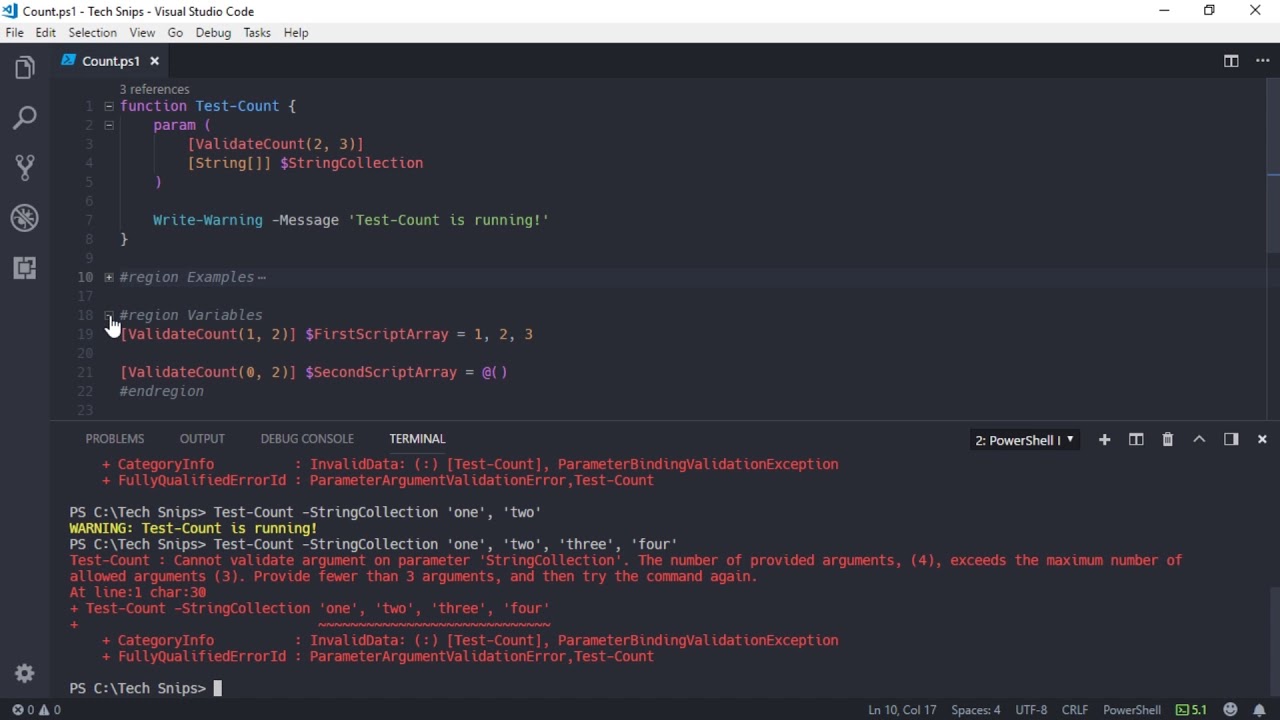Using The PowerShell ValidateCount Parameter Attribute