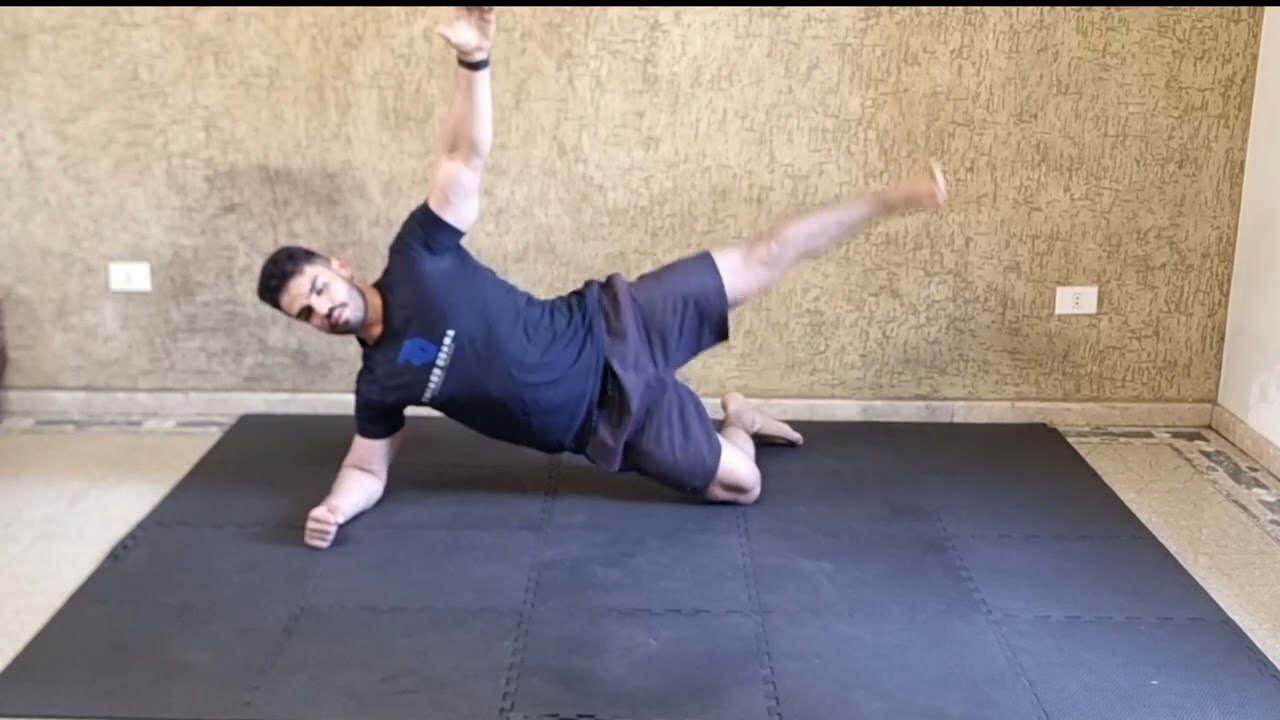 PRANCHA LATERAL COM ABDUÇÃO DE QUADRIL (JOELHO NO CHÃO)