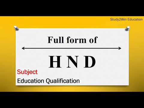 HND ka full form I Full form of HND in English I Subject Higher National Diploma