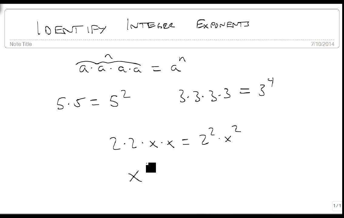 Identify Integer Exponents
