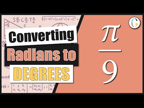 Convert pi/9 radians to degrees
