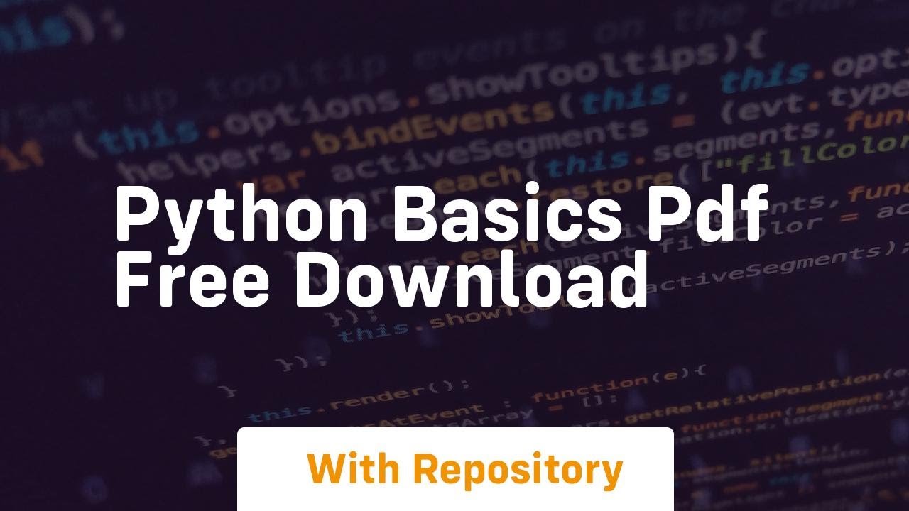 python basics pdf free download