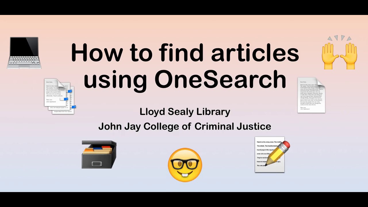 How to find articles using OneSearch