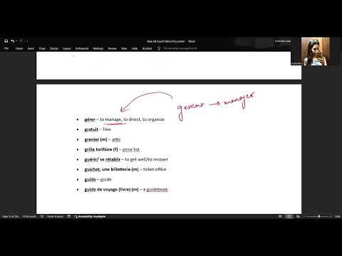 French Vocabulary Words with Alphabet G