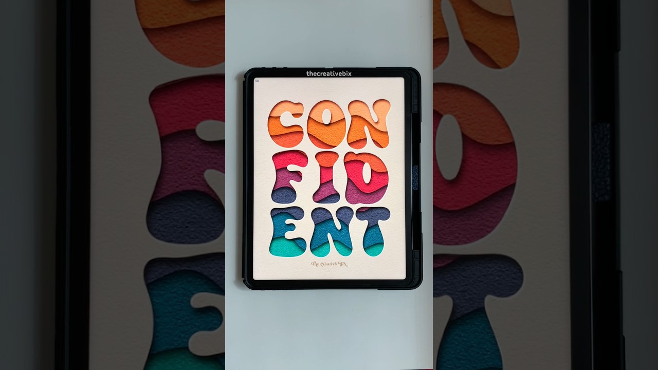 Layered 3D Typography #digitalart #font #typography #procreate #papercraft #3dart #colorful #easy