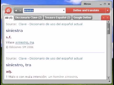 Definición de siniestra