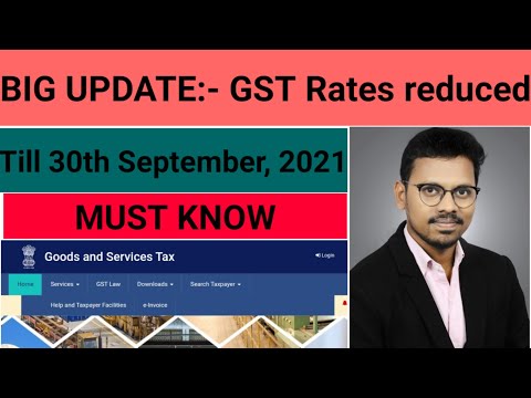 GST Rates reduced till 30th September, 2021